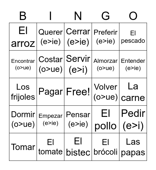 4.1 & 4.2 B Bingo Card