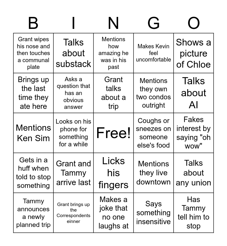Vij's Bingo Card