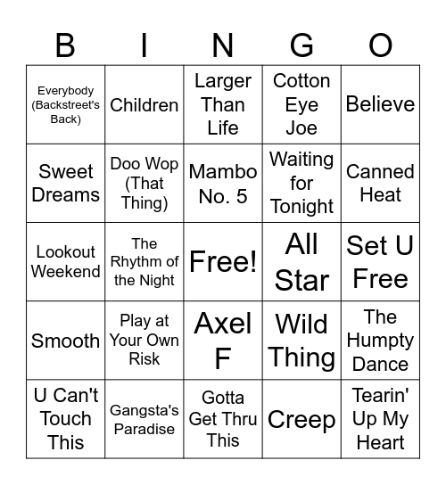 (D) 90s MB Round 4 Bingo Card