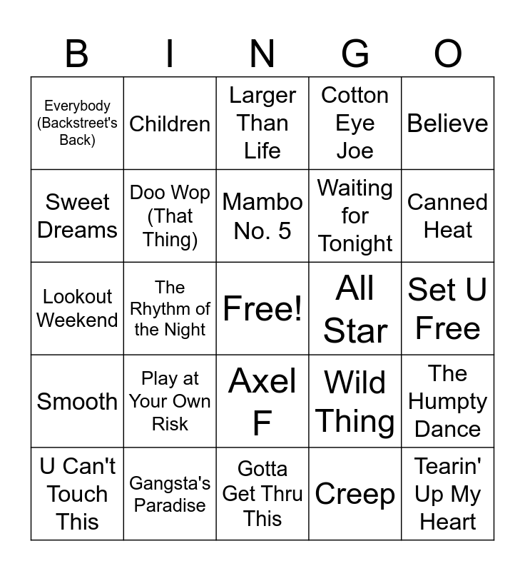 (D) 90s MB Round 4 Bingo Card