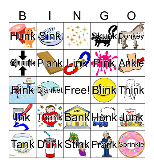 NK Words Bingo Card