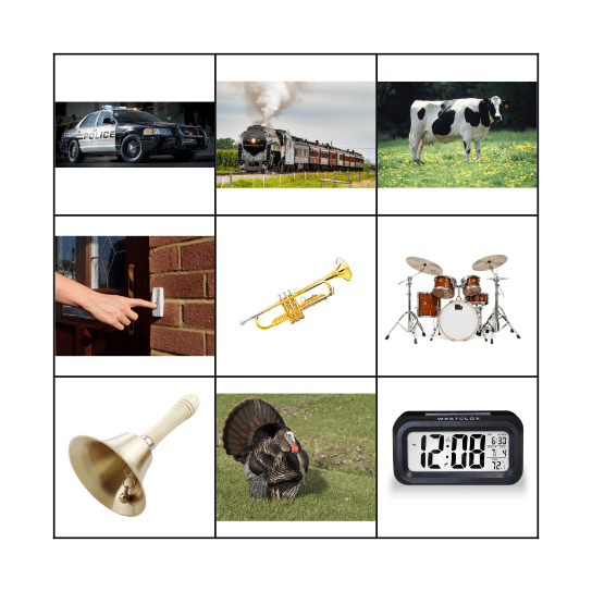Sound Bingo Game Bingo Card