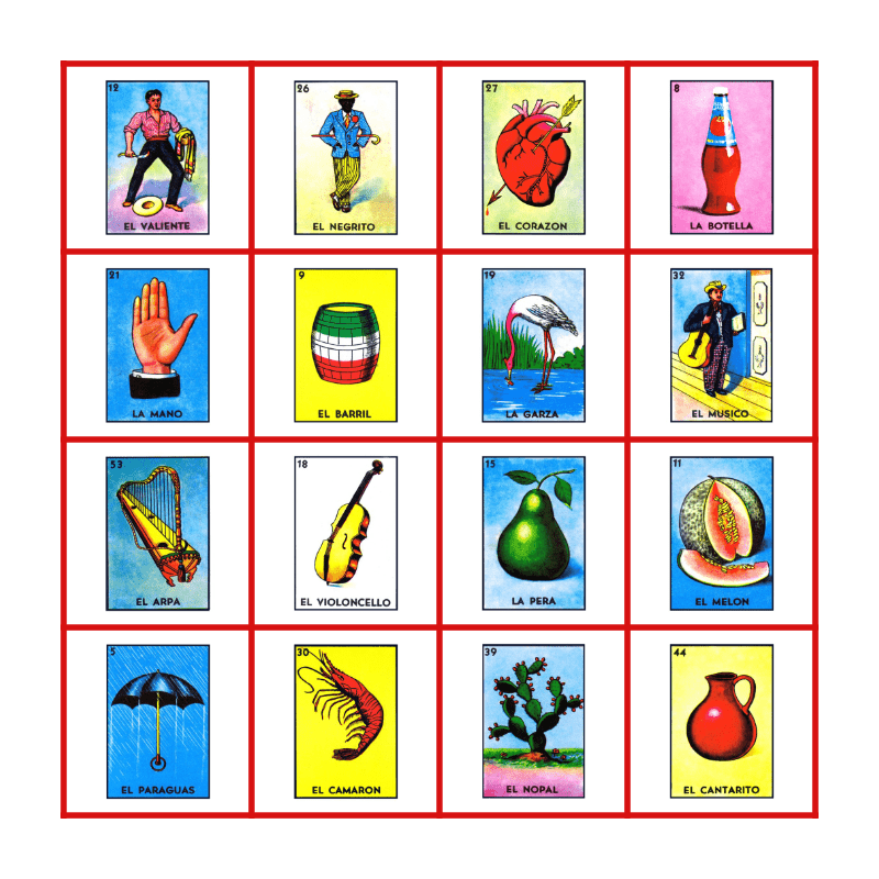 Loteria de México Bingo Card