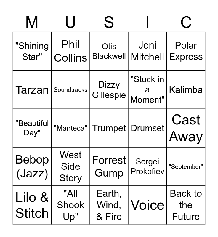 Composers of the Month Bingo Card