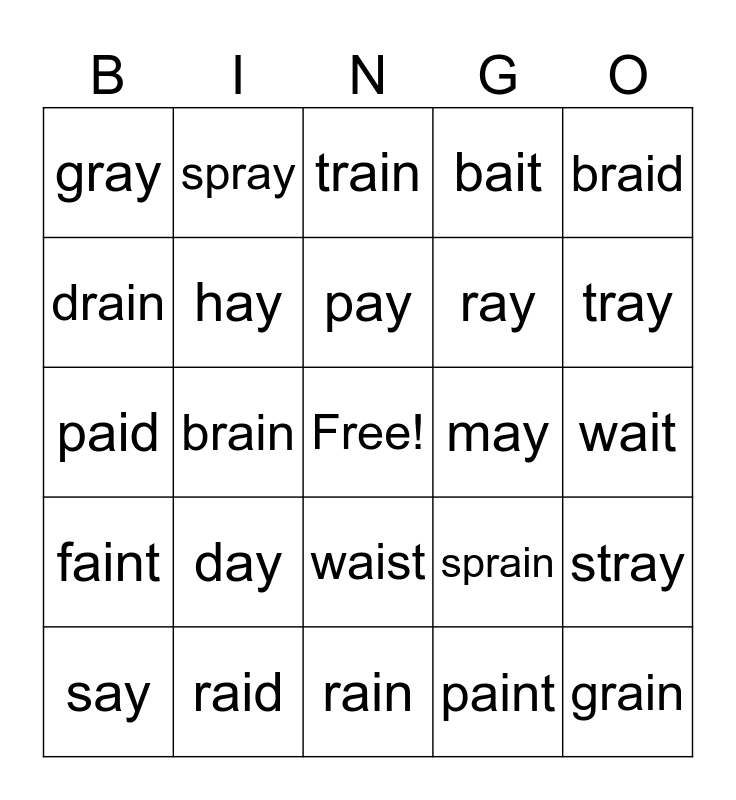 Fundations Level 2 Unit 10 Week 1 Bingo Card
