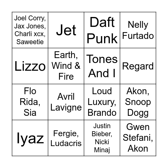 Eltham Bingo Bangers - Rd 2 Bingo Card