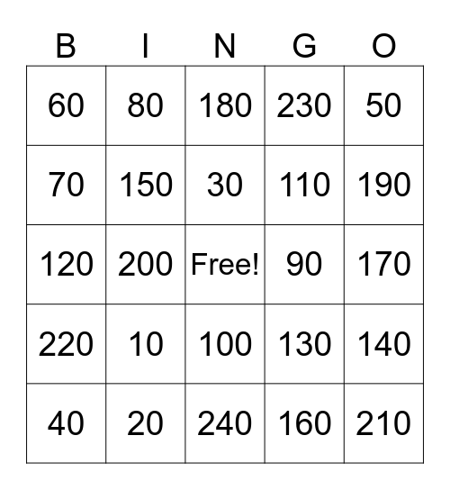 Bingo Card