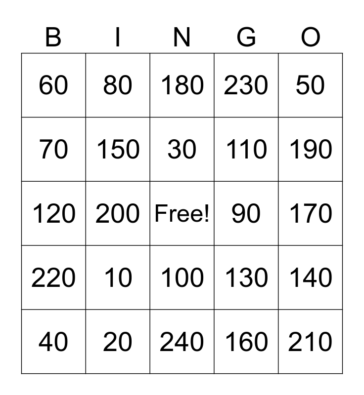 Bingo Card