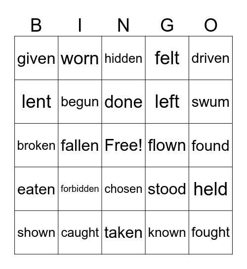 Have you ever... ? Bingo Card