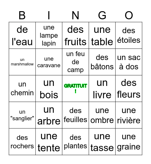 Bluey "Camping" Bingo Card