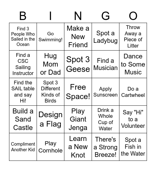 Beach Bash Bingo! Bingo Card