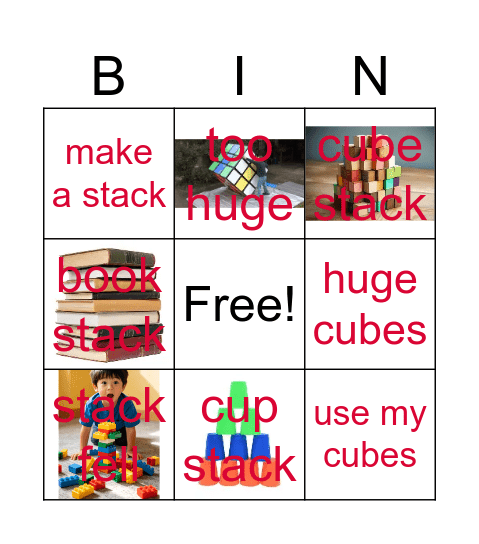 I use cubes Bingo Card