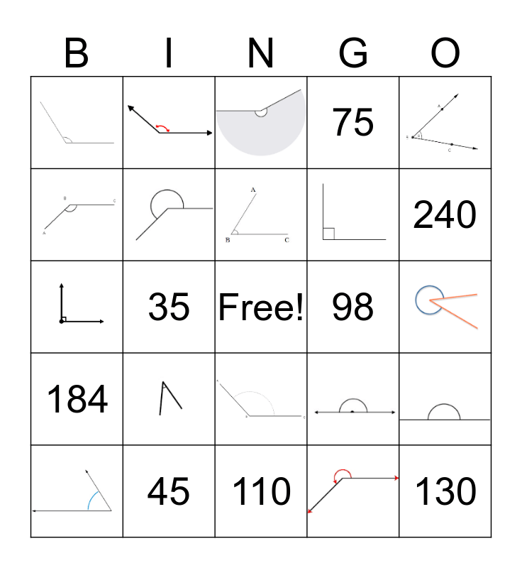 Angle Identification Bingo Card