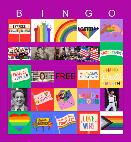 PRIDE BINGO Card