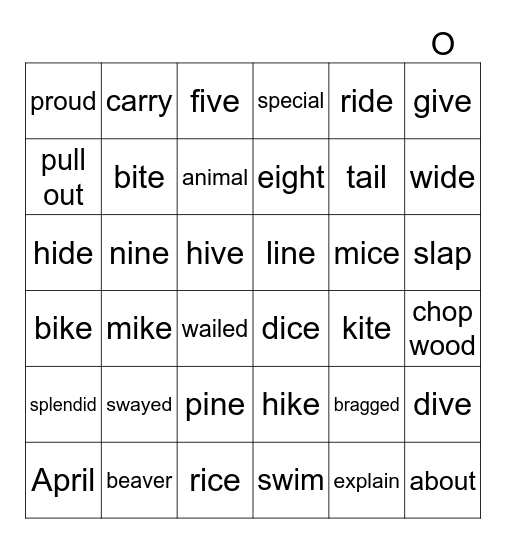 a tale of a tail Bingo Card