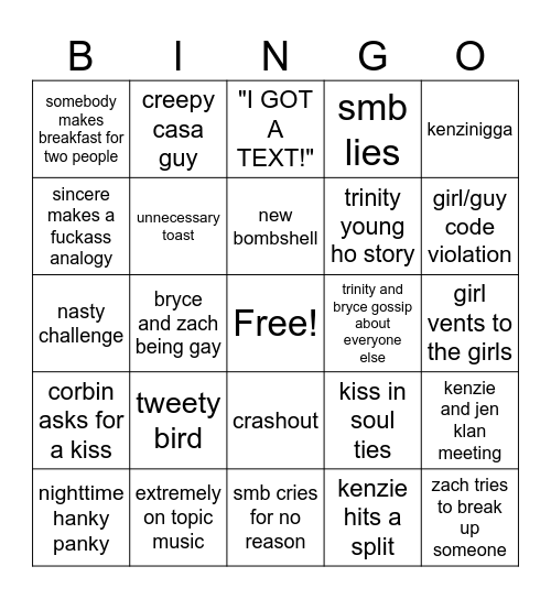 LOVE ISLAND BINGO Card