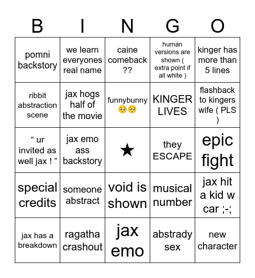 tadc finale Bingo Card