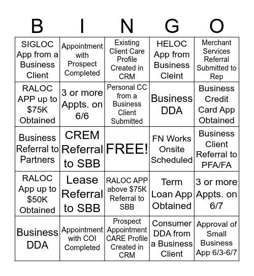 Metro Small Business Blitz Bingo Card