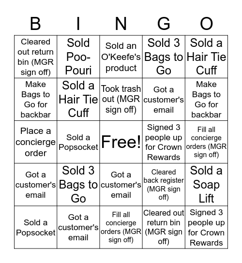 Register Bingo Card