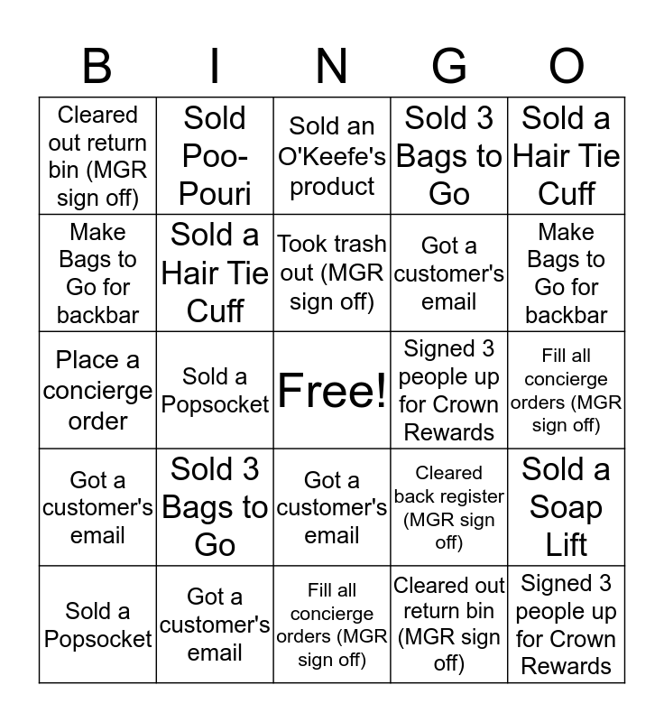 Register Bingo Card