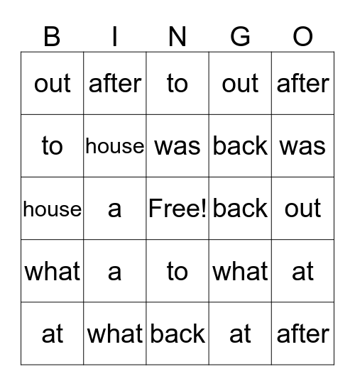 Connect 4 in a Row Bingo Card