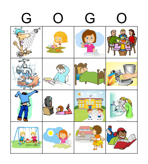 Daily Routine Bingo Card