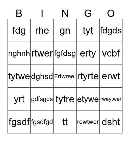 Untitled Bingogrgg Bingo Card