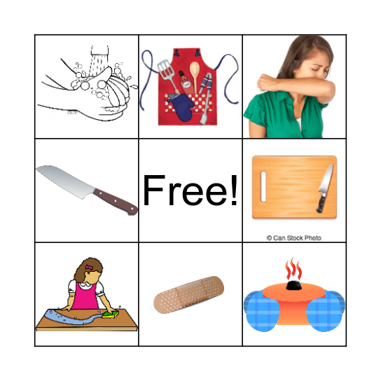 Kitchen Safety and Hygiene Bingo Card
