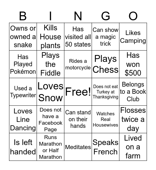 RT Retreat Bingo Bingo Card