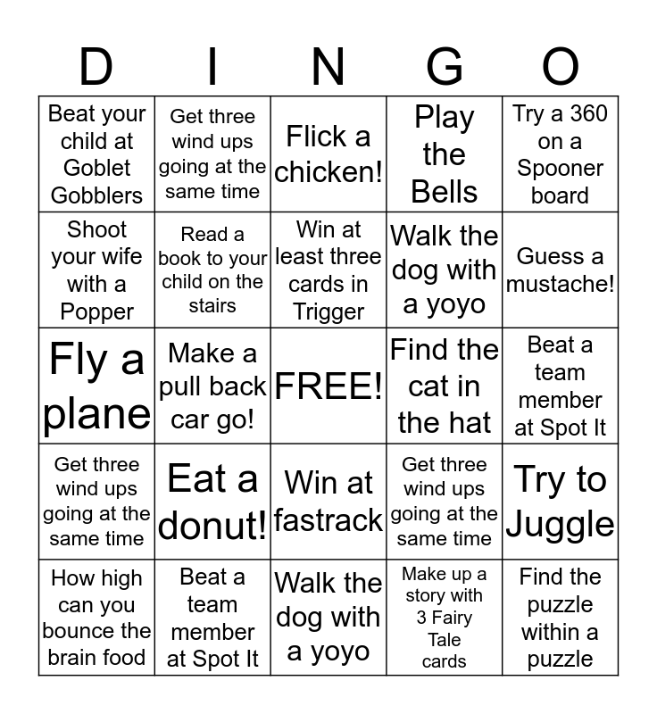 Dingo! Bingo Card