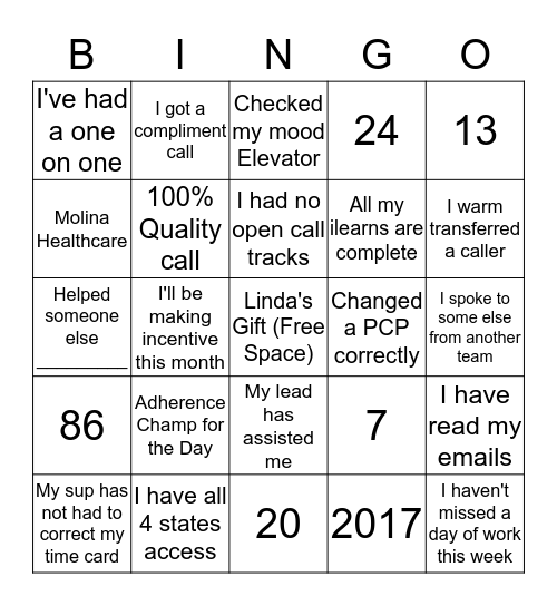 Every Member Counts Bingo Card