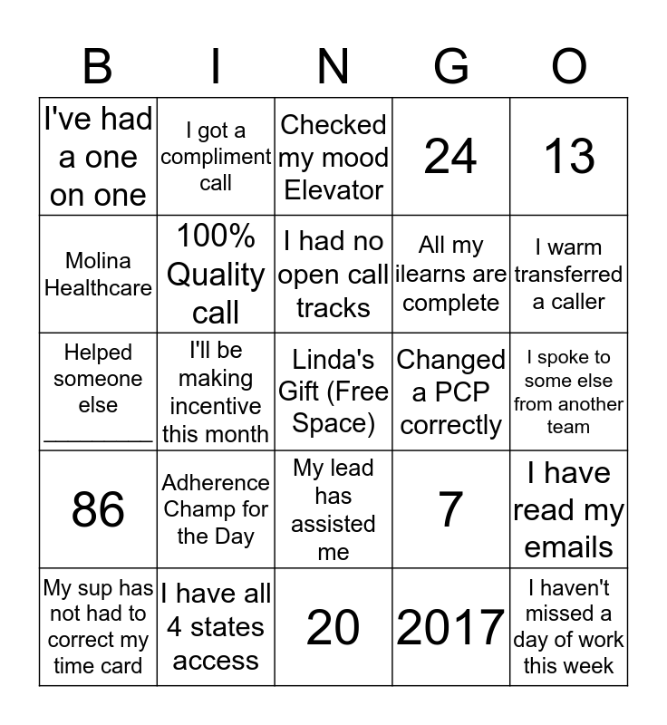 Every Member Counts Bingo Card