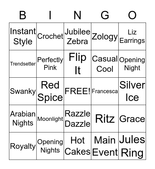 Premier Designs BINGO Card Bingo Card