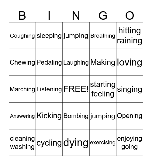 ING Bingo Card