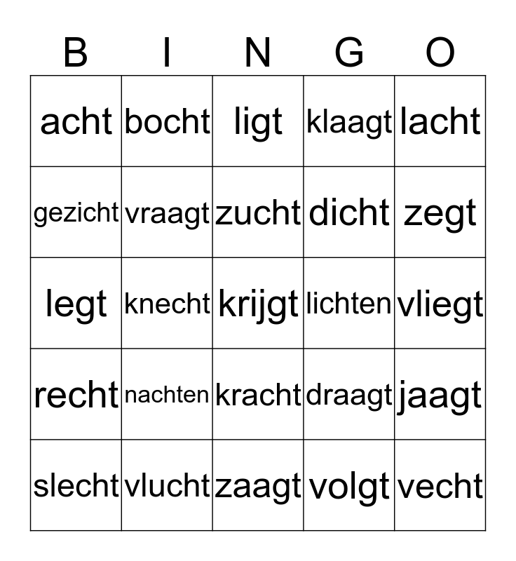 Cht of gt? Bingo Card