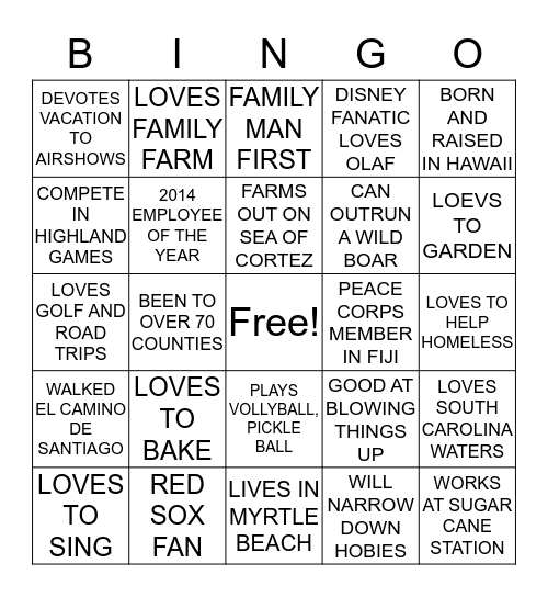 NETWORKING BINGO Card