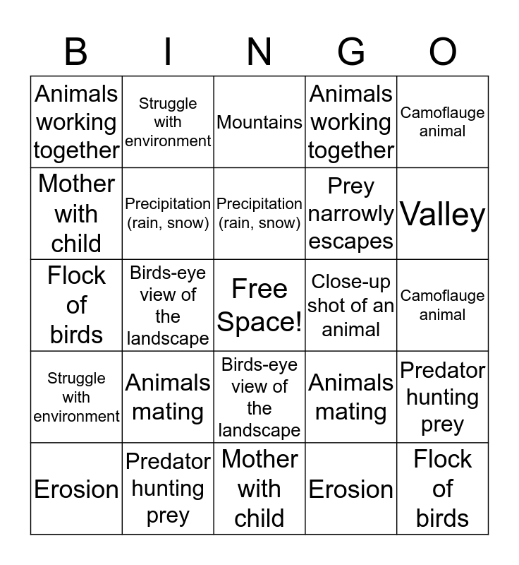 Planet Earth Bingo! Bingo Card