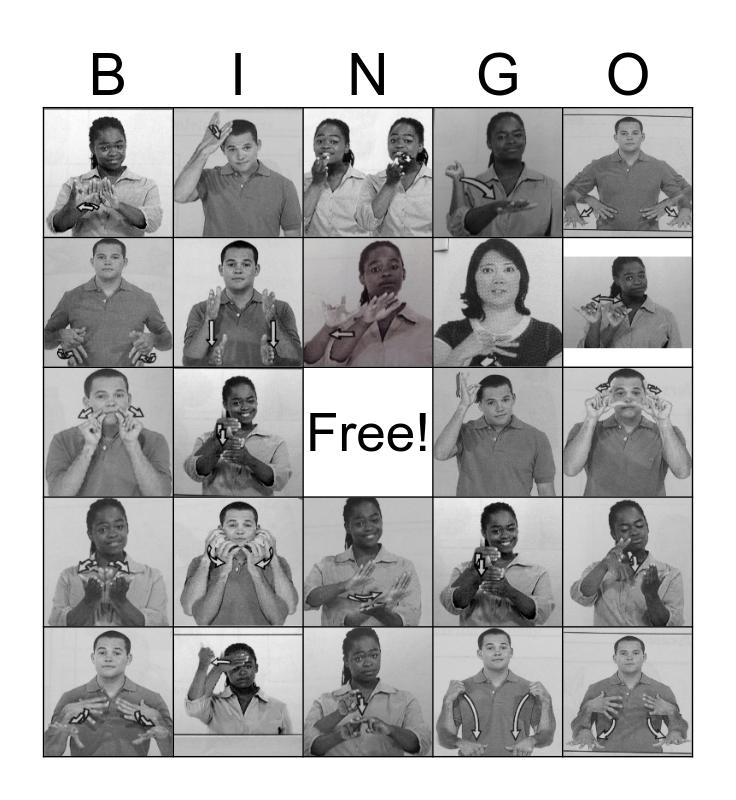 Signing Naturally Unit One Bingo Card