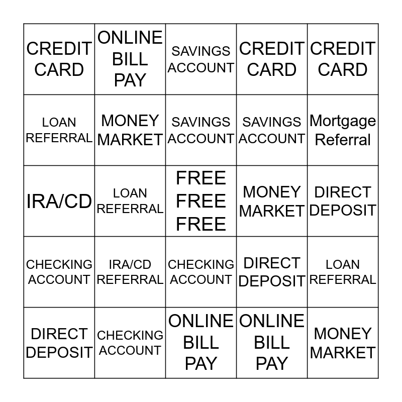 TELLER REFERRAL CONTEST ANGELISE Bingo Card