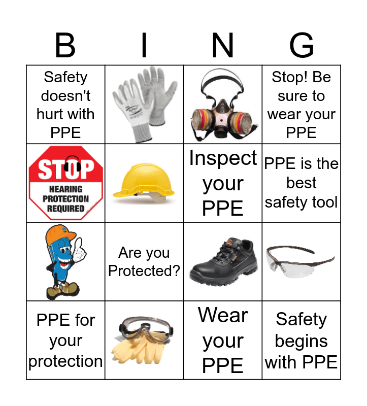 PPE Bingo Card