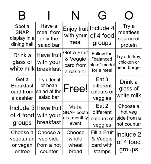 SNAP's Balanced Bingo Card
