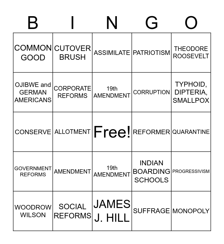 Non-Stop Typing Bingo Card