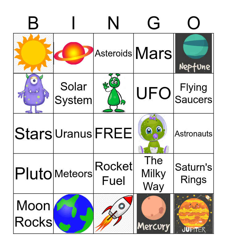 Outer Space BINGO Card