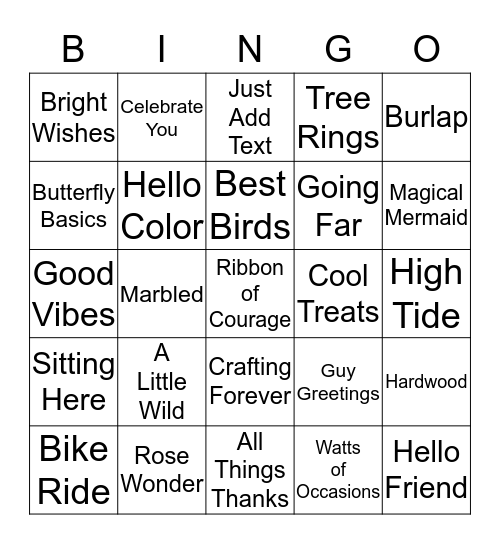 Stamp Sets Bingo Card
