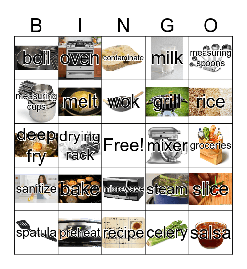 Cooking Bingo Card
