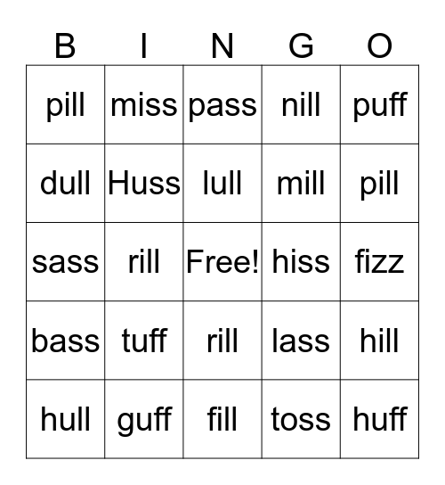 Bonus Letter BINGO Card