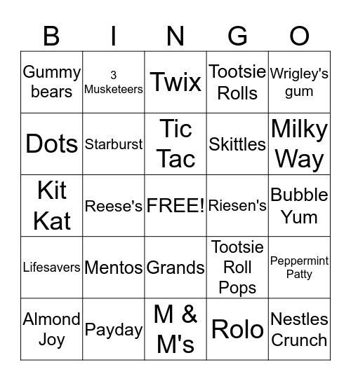 Life is Sweet Bingo Card