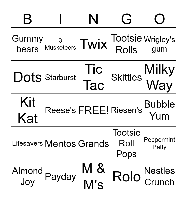 Life is Sweet Bingo Card
