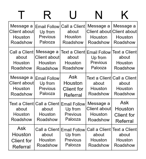Houston Touch-A-Palooza Bingo Card