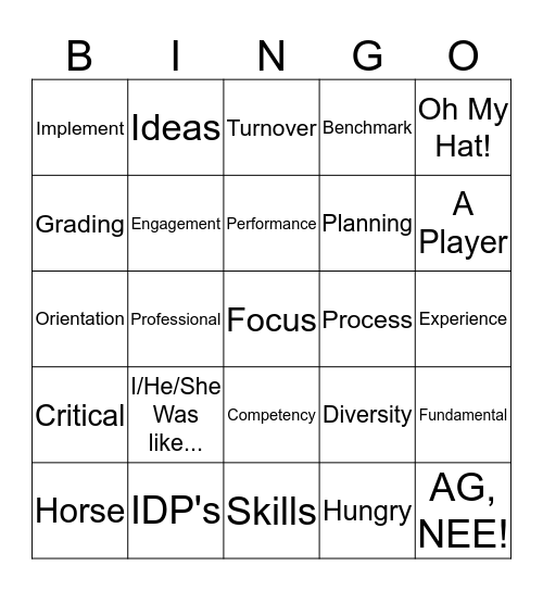 HR Bingo Card